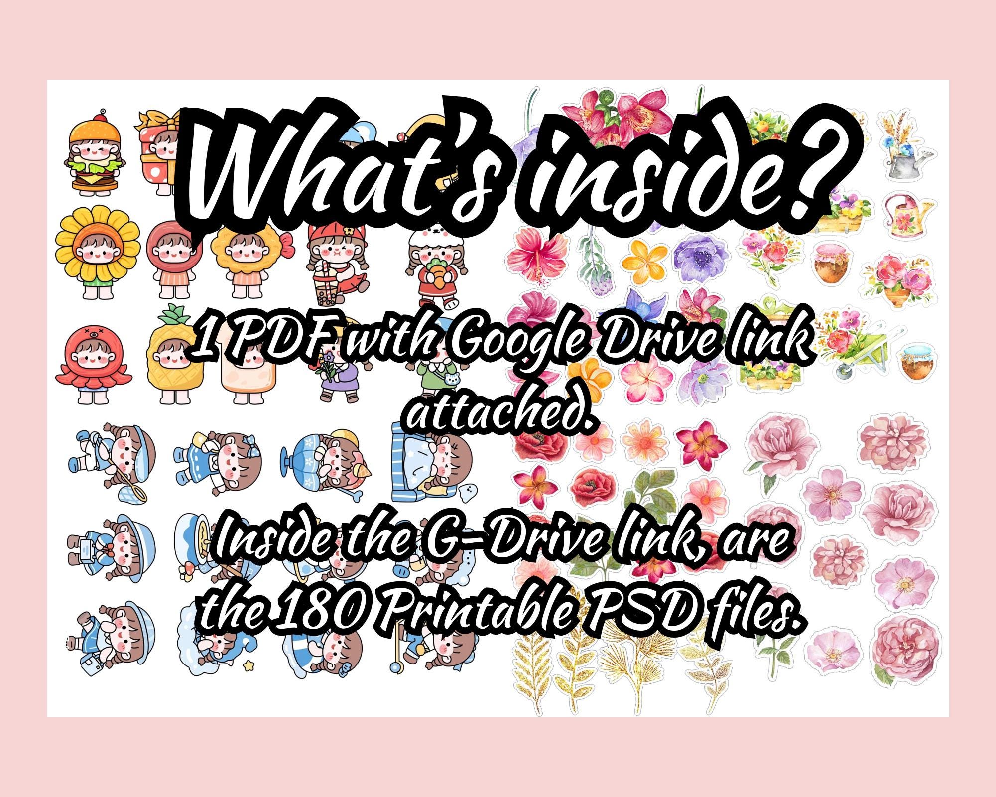 180 Digital Stickers, Digital Download, Cute Stickers, Anime Stickers ...
