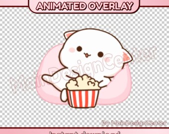 Popcorn Animated Overlay Follow Alert Peach&goma Streaming Asset OBS ...