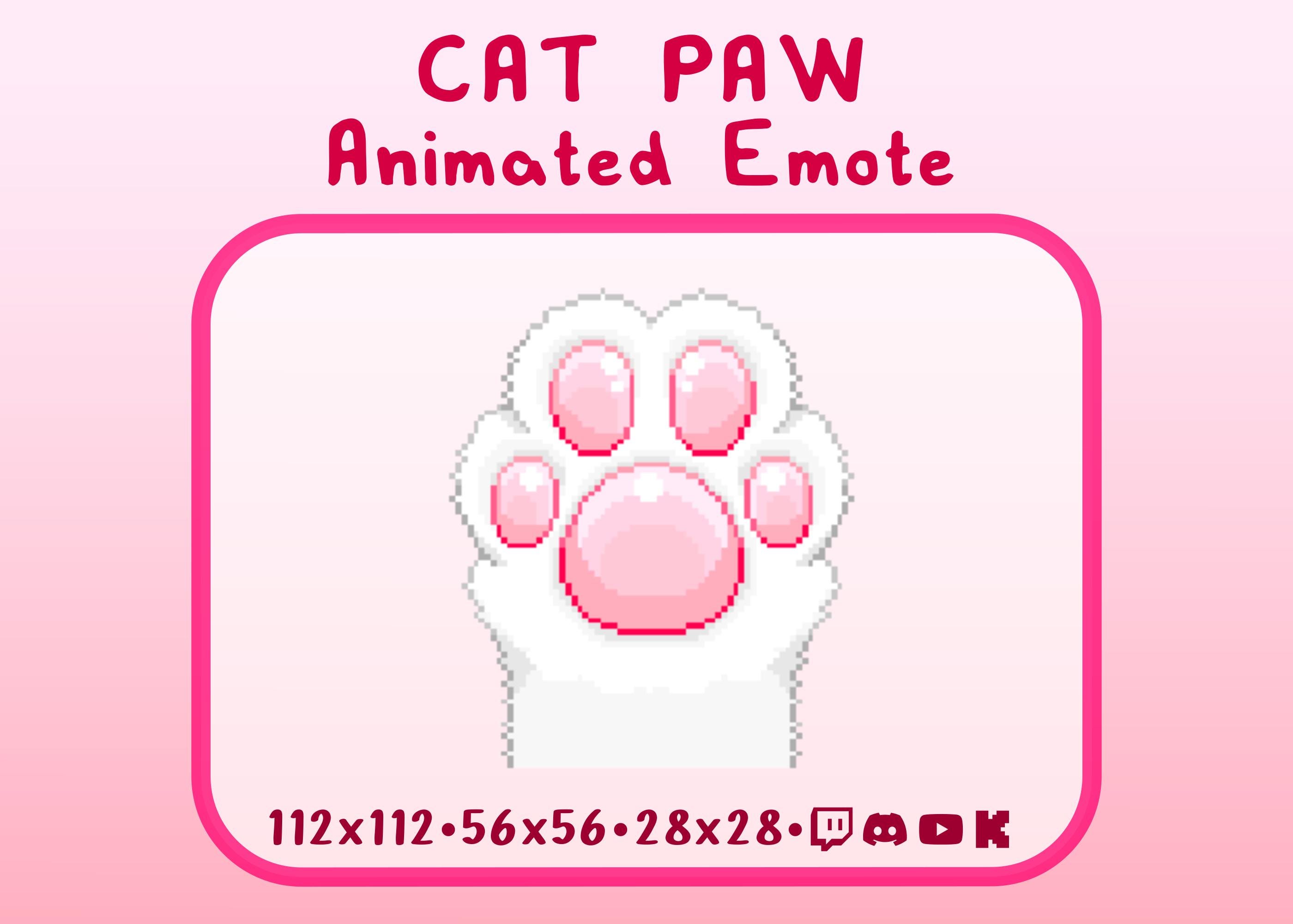 Animated Cat Paw Pixel Art Emote – Perfect for Twitch, Discord, Youtube ...