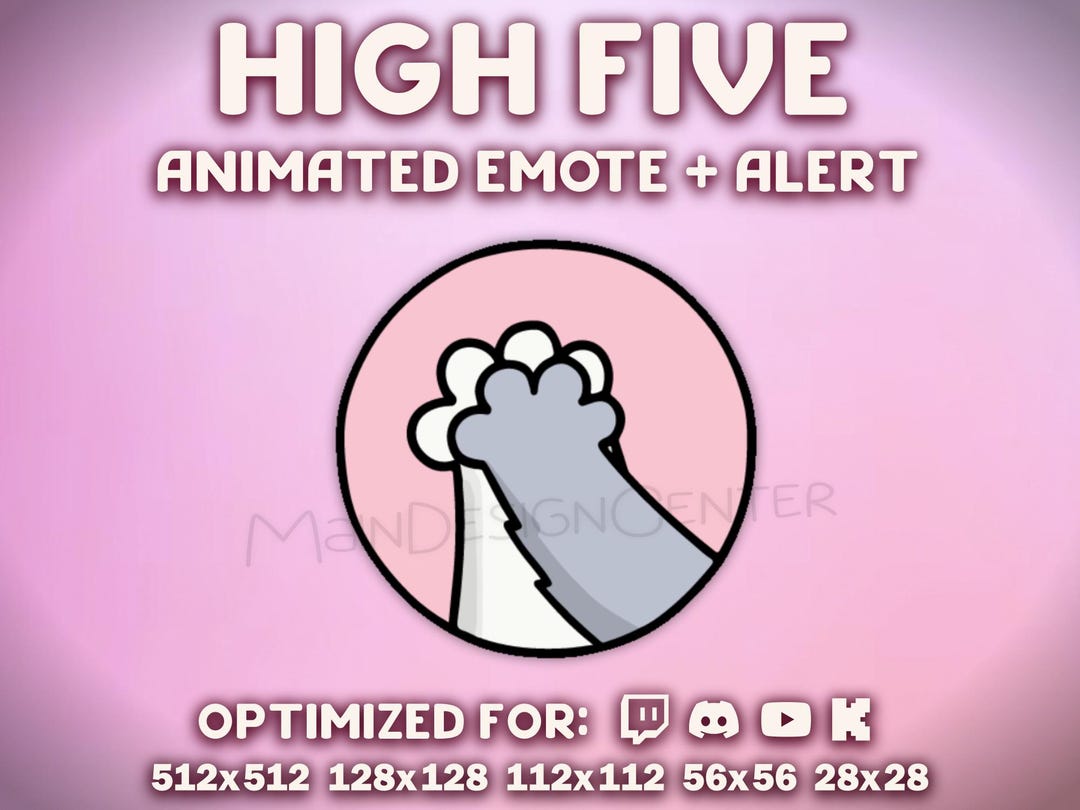 High Five · Cat Paws Animated Emote · Hype Chat Emoji · Twitch, Discord ...