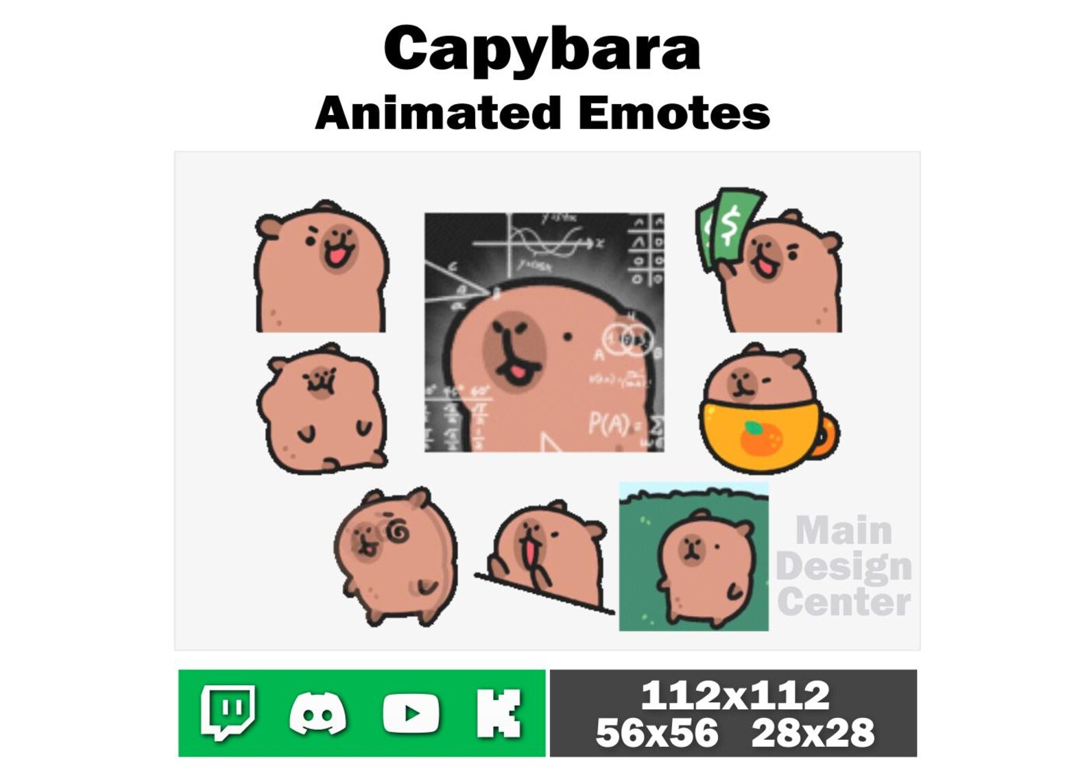 Cute Capybara · Animated Emotes · Twitch, Discord, Youtube, Kick ...