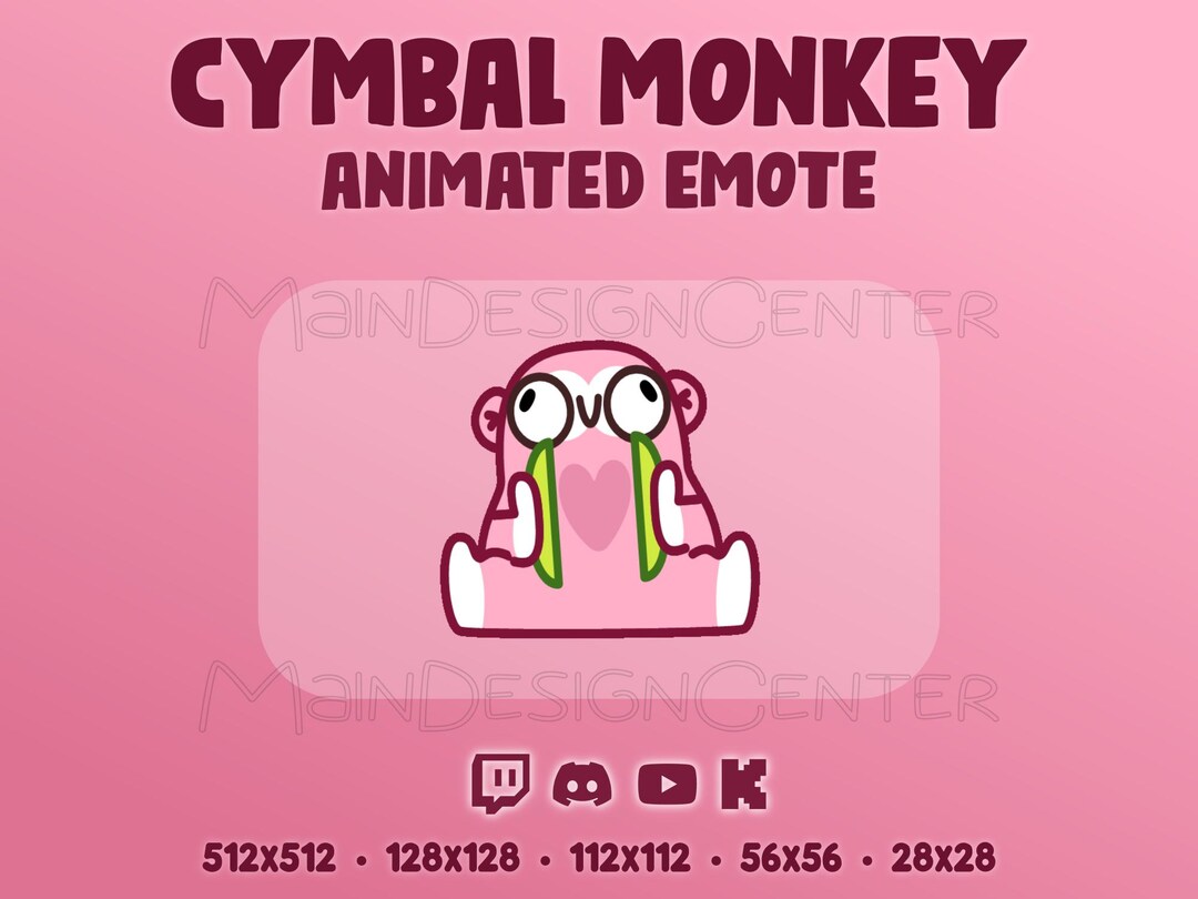 Cymbal Monkey · Animated Emote · GIF Chat Emoji · Twitch, Discord ...
