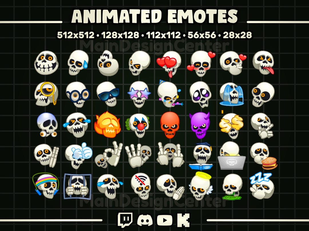 Skull Emote Collection · Animated Emotes for Twitch, Discord, Youtube ...