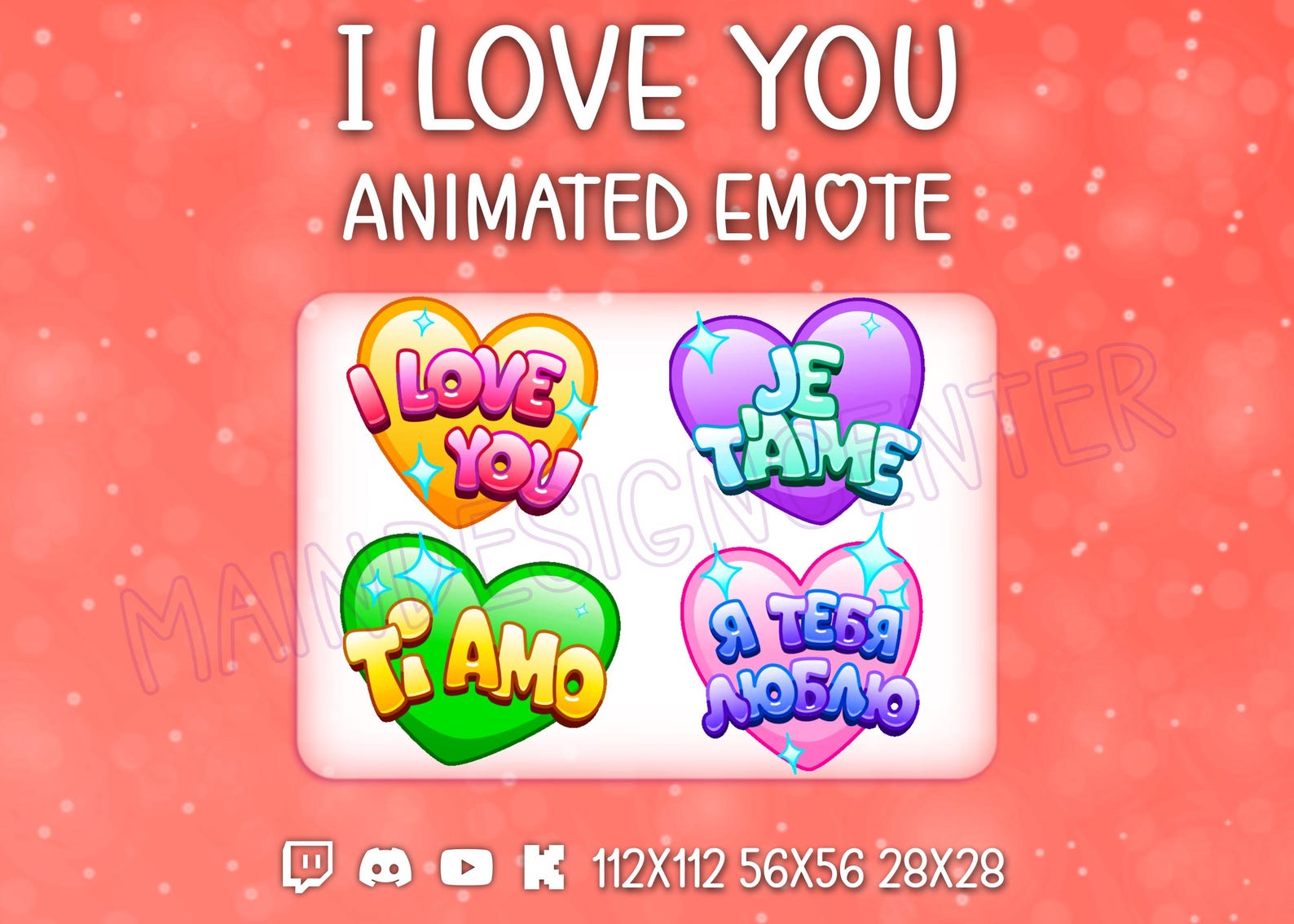 I Love You · Heart Emoji · Animated Emote · Chat Reaction · Twitch ...