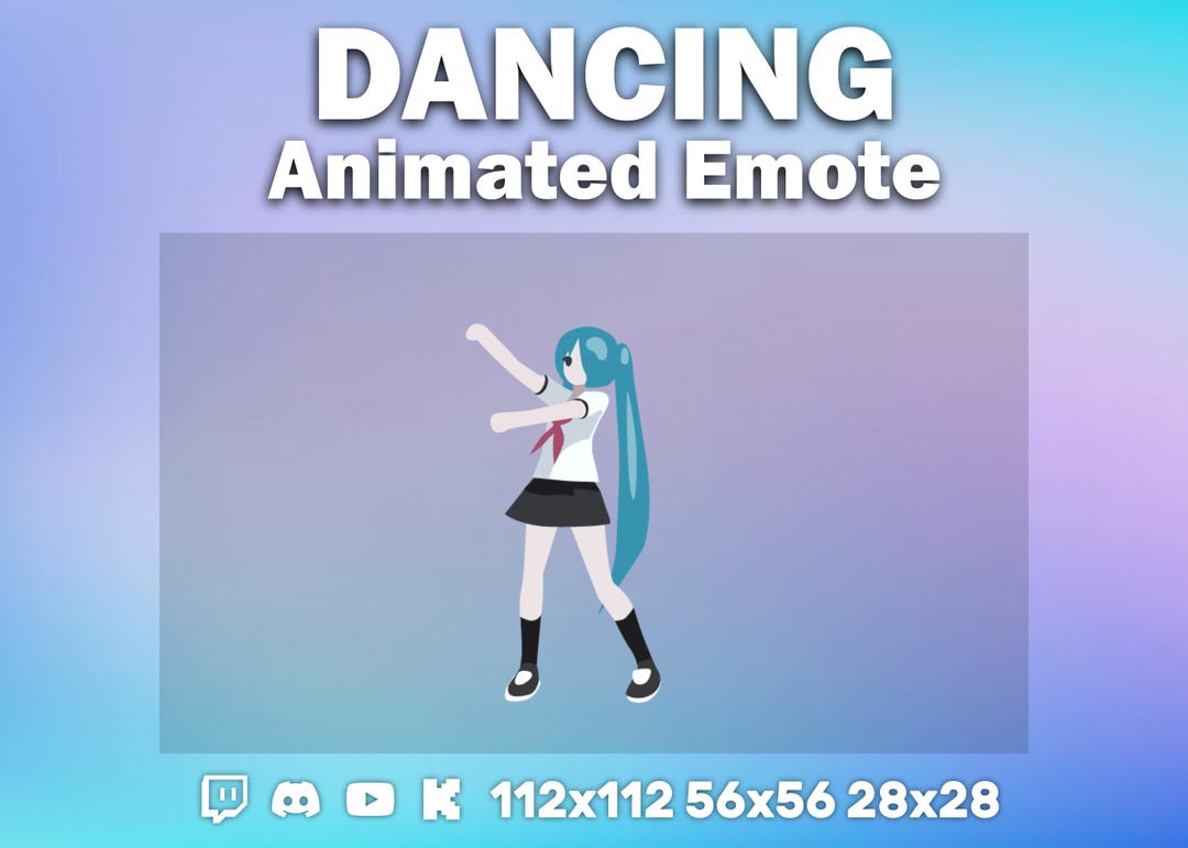 Dancing Hatsune Miku · Animated Emote · Anime Chat Emoticon · Twitch ...