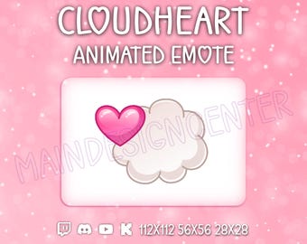 Cloudheart Emote · Animated Love Emoji · Valentine's Day Emoticon ...