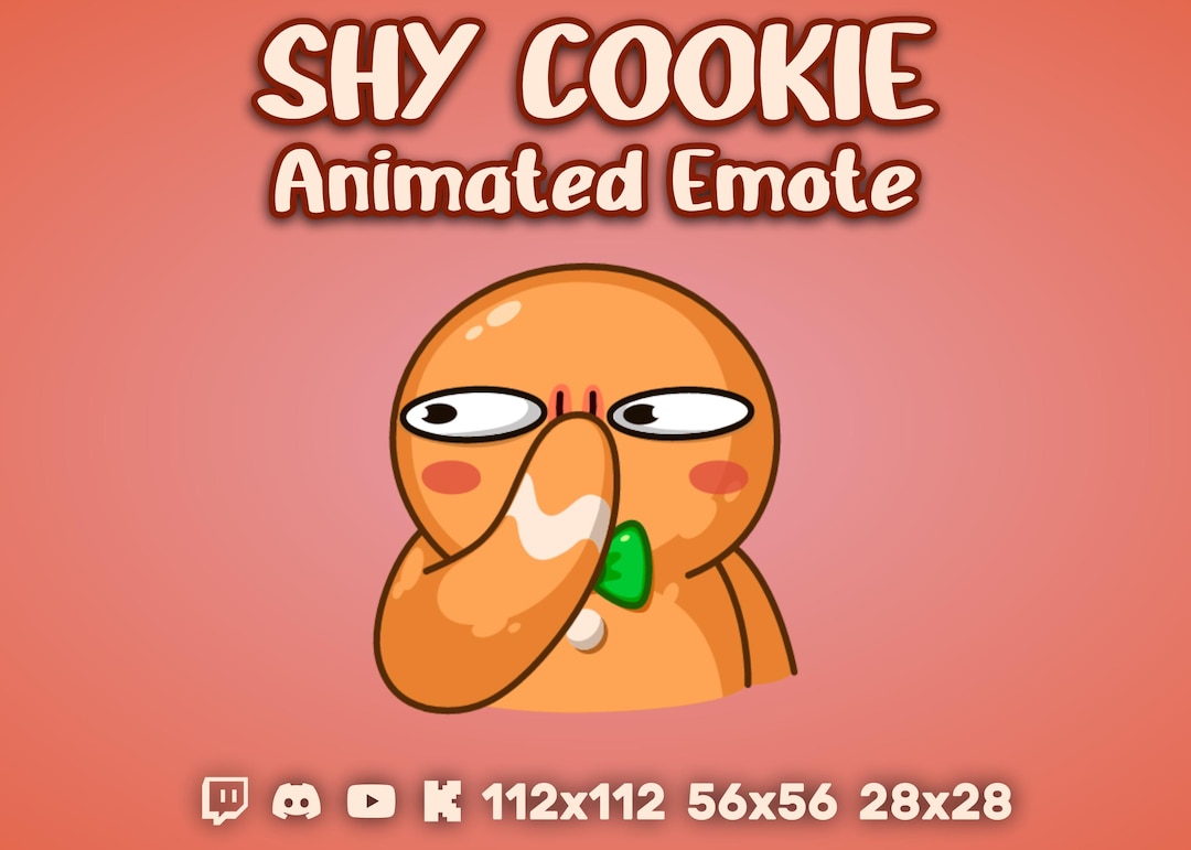 Shy Cookie · Kawaii Animated Emote · GIF Chat Emoticon · Twitch ...