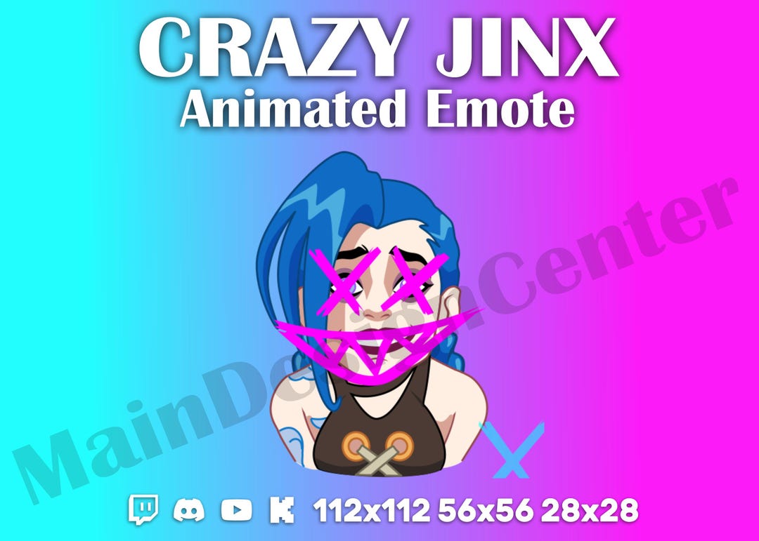 Emoji Arcano Crazy Jinx, emoticones animados, chat, anime, emoticonos ...