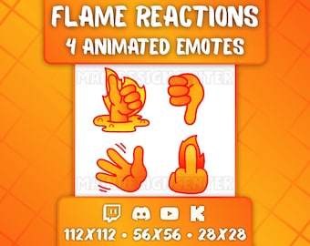 Flame Reactions 4 Animated Emotes GIF Chat Emoji Twitch, Discord ...