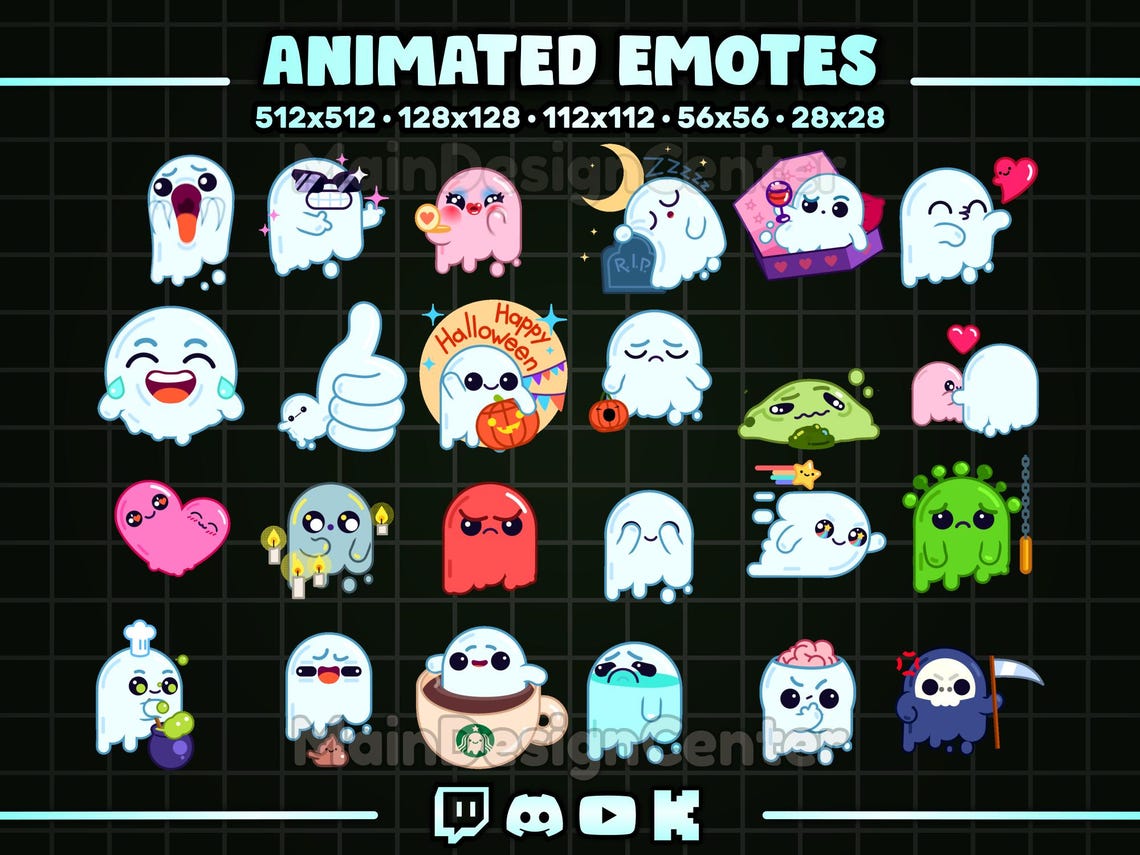 Spooky Ghost Animated Emotes · Twitch, Discord, Youtube, Kick · Cute ...