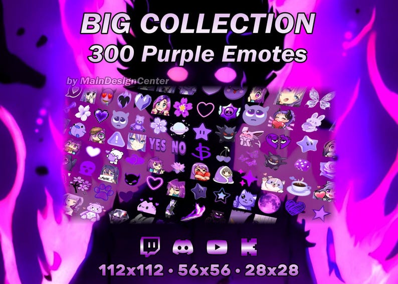 Purple Emotes Collection · Animated and Static · Twitch, Discord ...