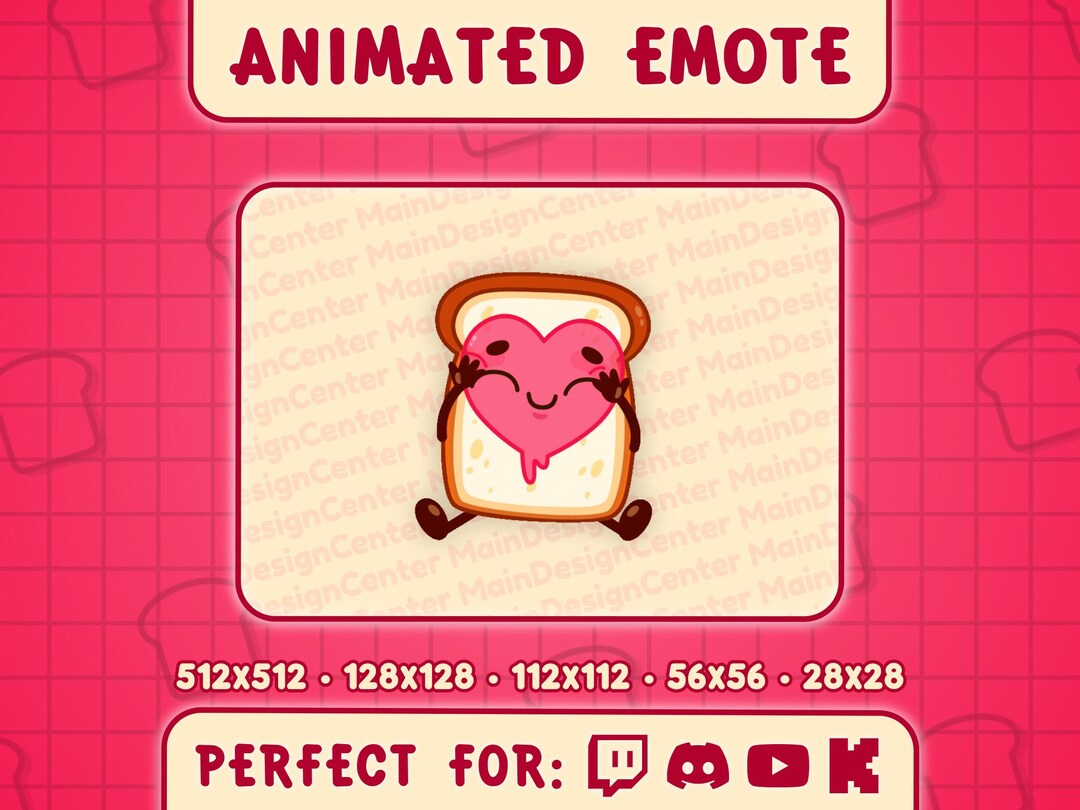 Toasty Love · Animated Emote · Love Toast Emoji · Happy Bread GIF ...
