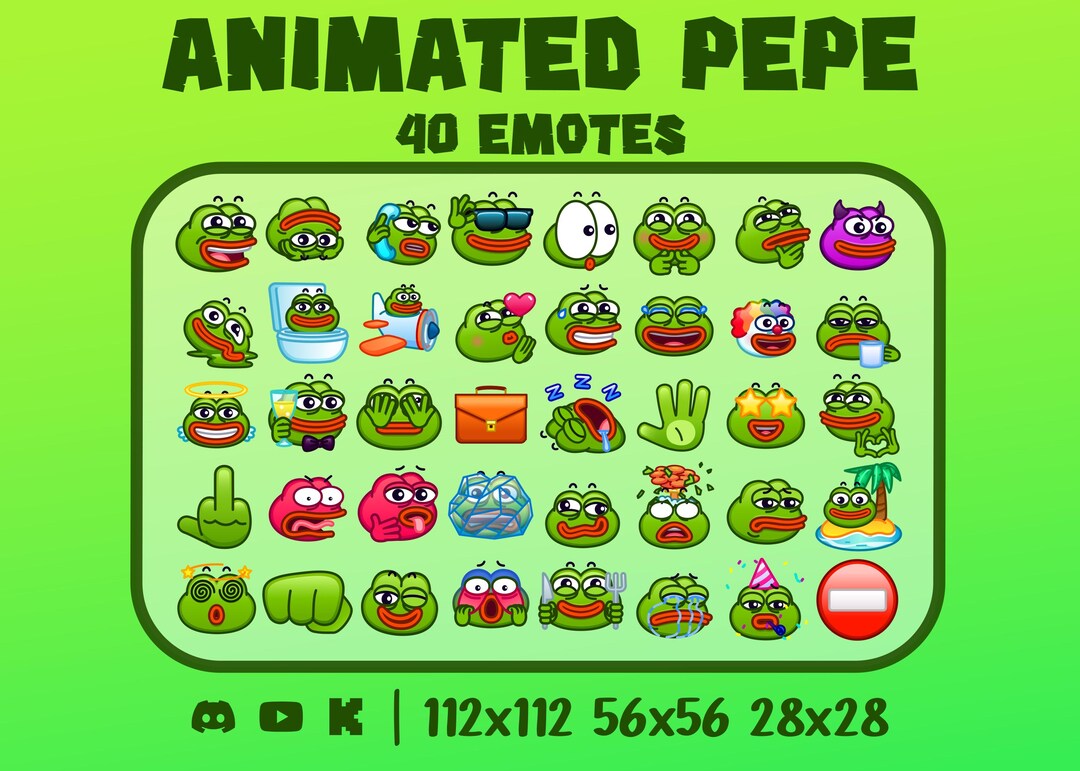 40 Animated Pepe Emotes · Streaming Emoticons · Twitch, Discord ...