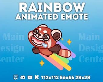 Red Panda on Rainbow · Animated Emote · GIF Chat Emoticon · Twitch ...