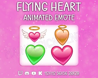 Flying Heart · Love Emoji · Animated Emote · Valentine's Day Chat ...
