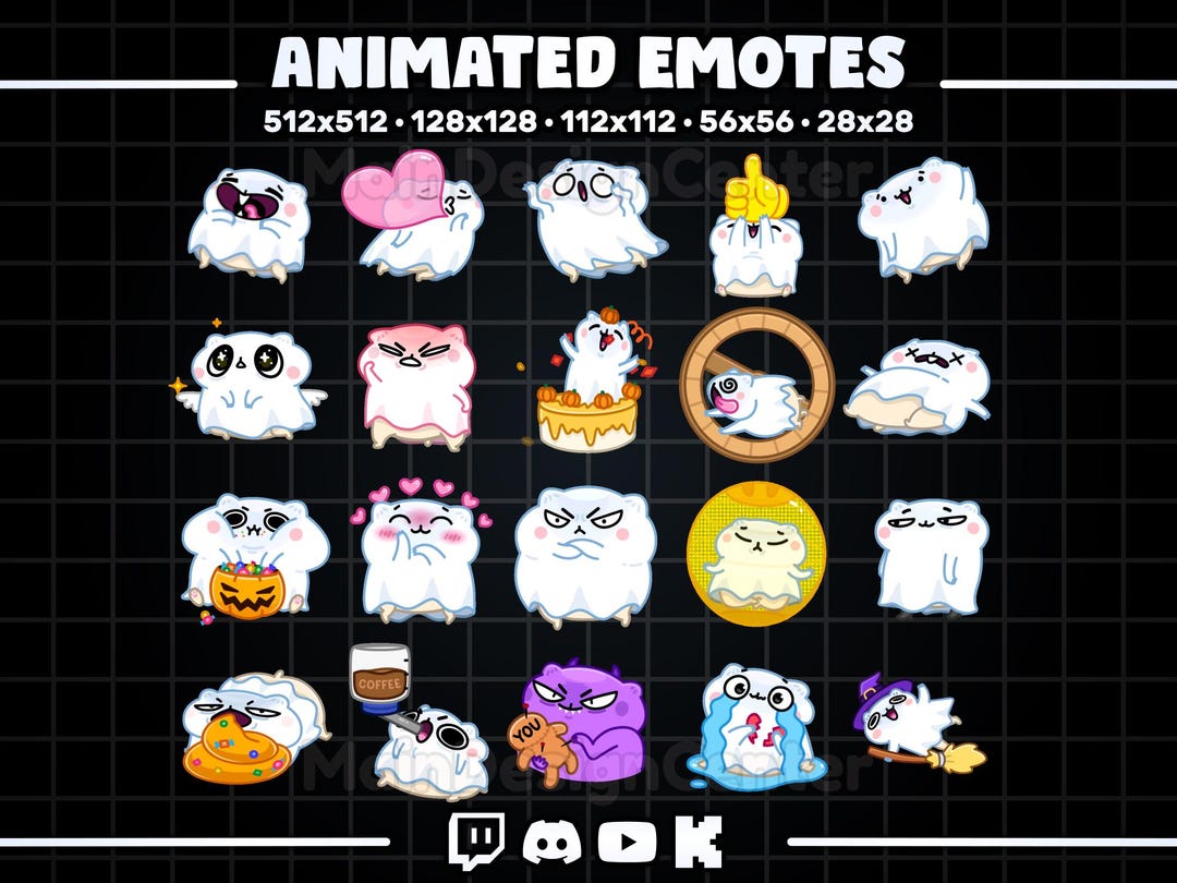 Ghost Hamster Animated Emotes · Twitch, Discord, Youtube, Kick · Cute ...
