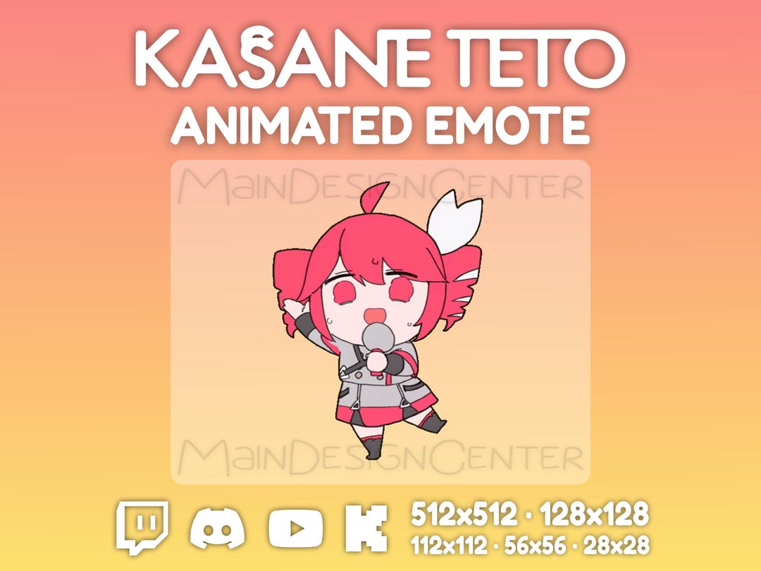 Kasane Teto · Animated Emote · Chat Emoji · Twitch, Discord, Youtube ...