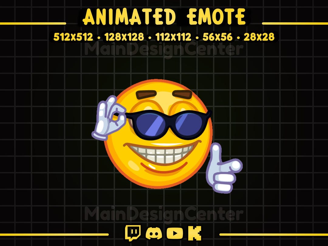 Cool Dude Animated Emote · Yellow Boi Emoji · Twitch, Discord, Youtube ...