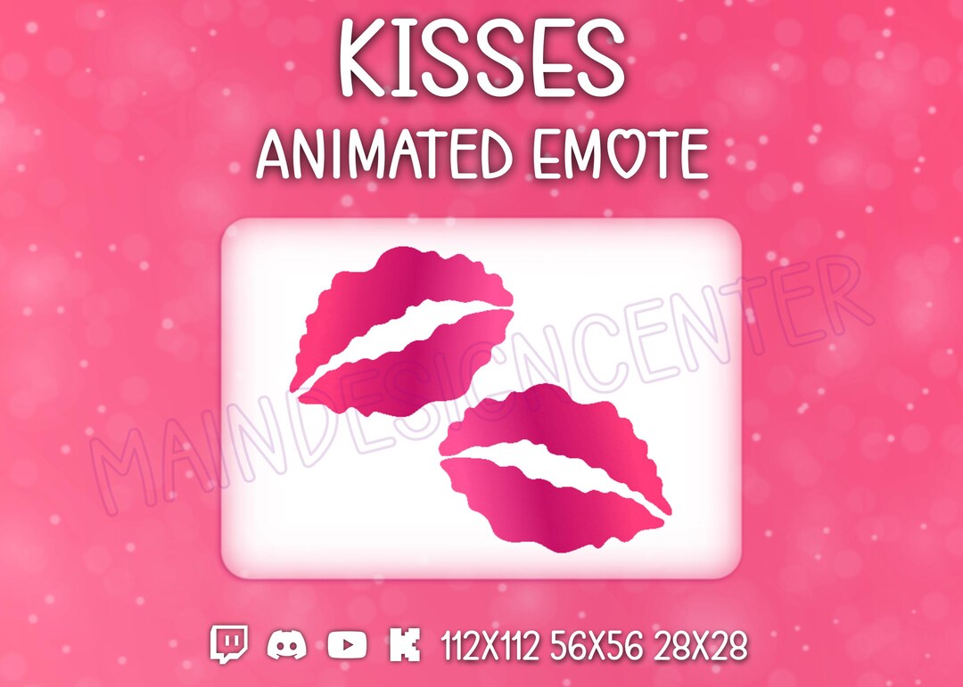 Kisses Emote · Animated Love Emoji · Valentine's Day Chat Emoticon ...