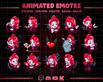 Lady Vampire Animated Emotes · Twitch, Discord, Youtube, Kick · Cute ...
