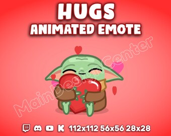 Baby Yoda Hugs Animated Emote Chat Emoticon Twitch, Discord, Youtube ...
