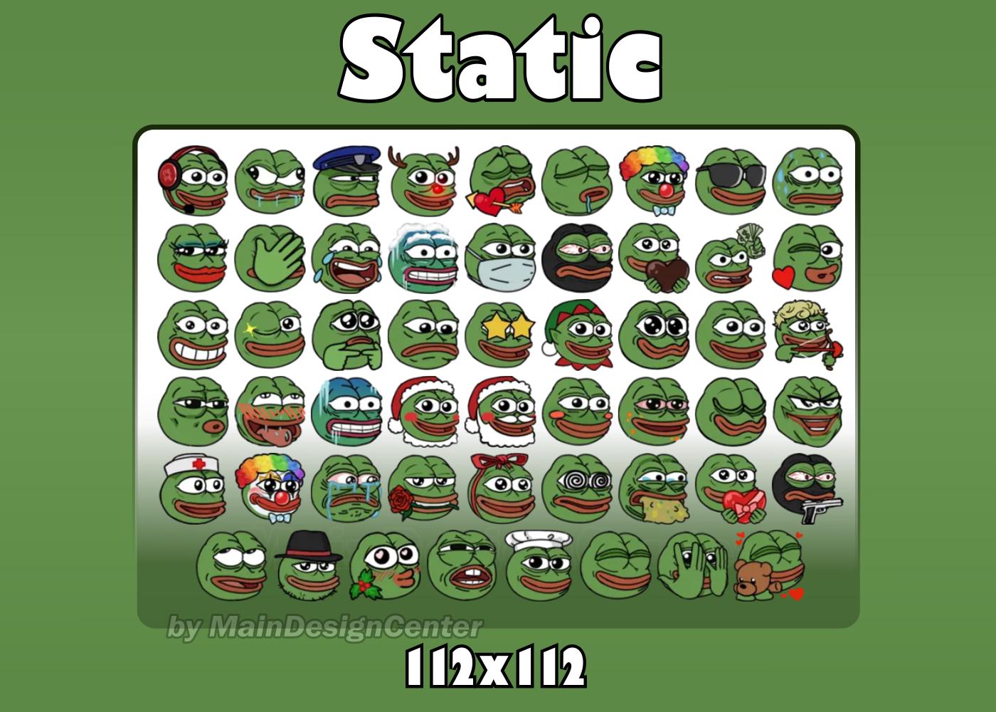 100 Pepe Heads Meme Animated and Static Emotes Chat Emoticon Twitch ...