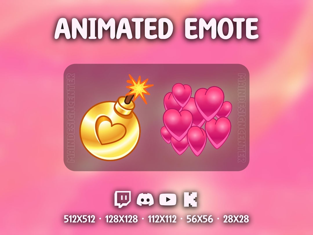 Love Bomb · Animated Golden Emote · Twitch, Discord, Youtube, Kick ...