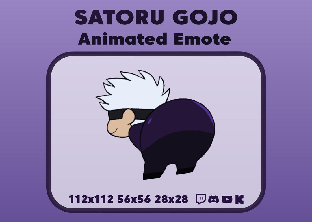 Satoru Gojo Animated Emote · Available for Twitch, Discord, Youtube ...