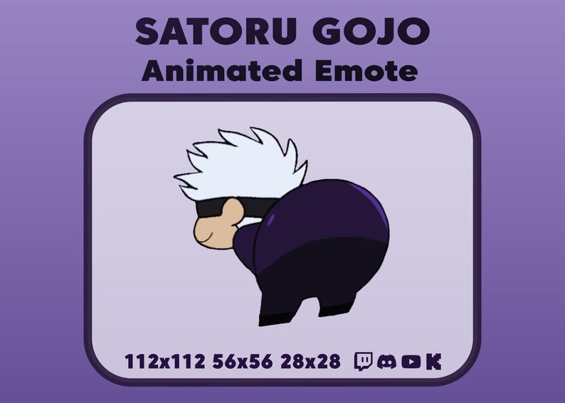 Satoru Gojo · Emote animado de twerk · Twitch, Discord, YouTube, Kick ...