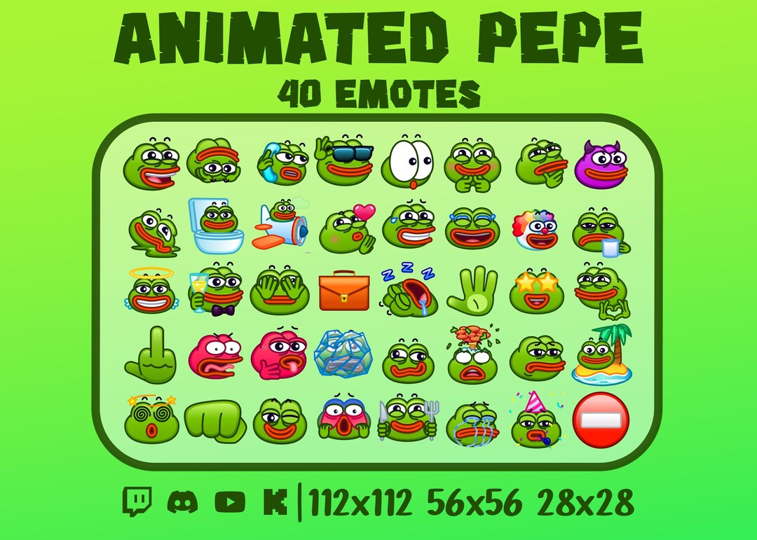 40 Animated Pepe Emotes Streaming Emoticons Twitch, Discord, Youtube ...