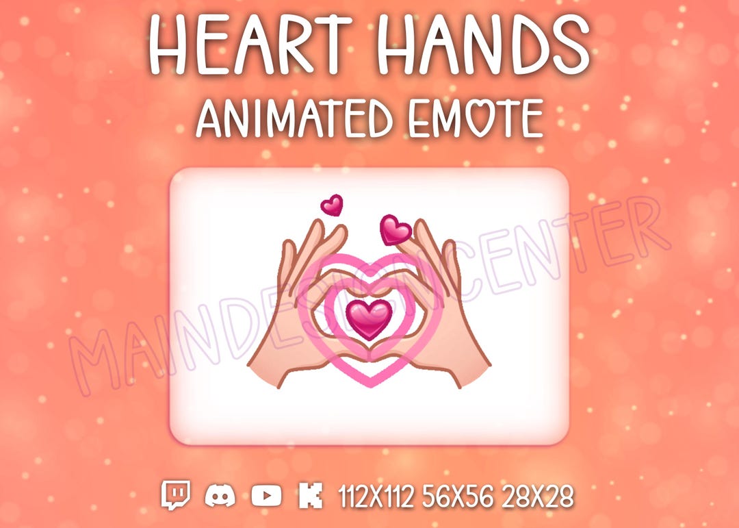 Heart Hands · Love Emoji · Animated Emote · Valentine's Day Chat ...