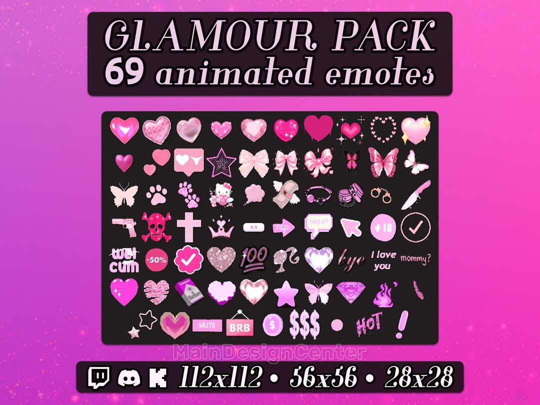 69 Glamour Animated Emotes · Pink Slay Emoji · Twitch, Discord, Kick ...