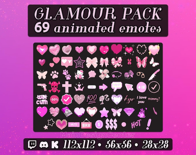 69 Glamour Animated Emotes · Pink Slay Emoji · Twitch, Discord, Kick ...