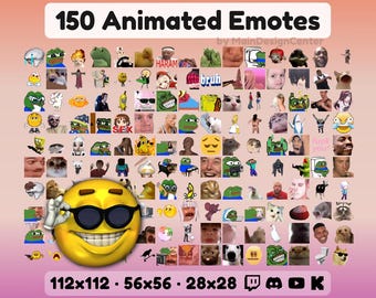 150 Animated Emotes · Epic Emoji Bundle · for Twitch, Discord, Youtube ...