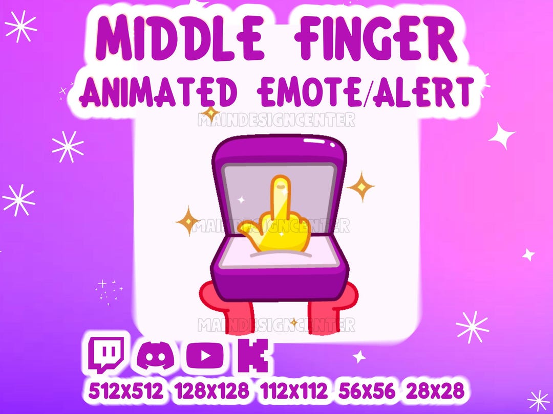 Middle Finger · Animated Emote · Twitch, Discord, Kick · Peach Emoji ...