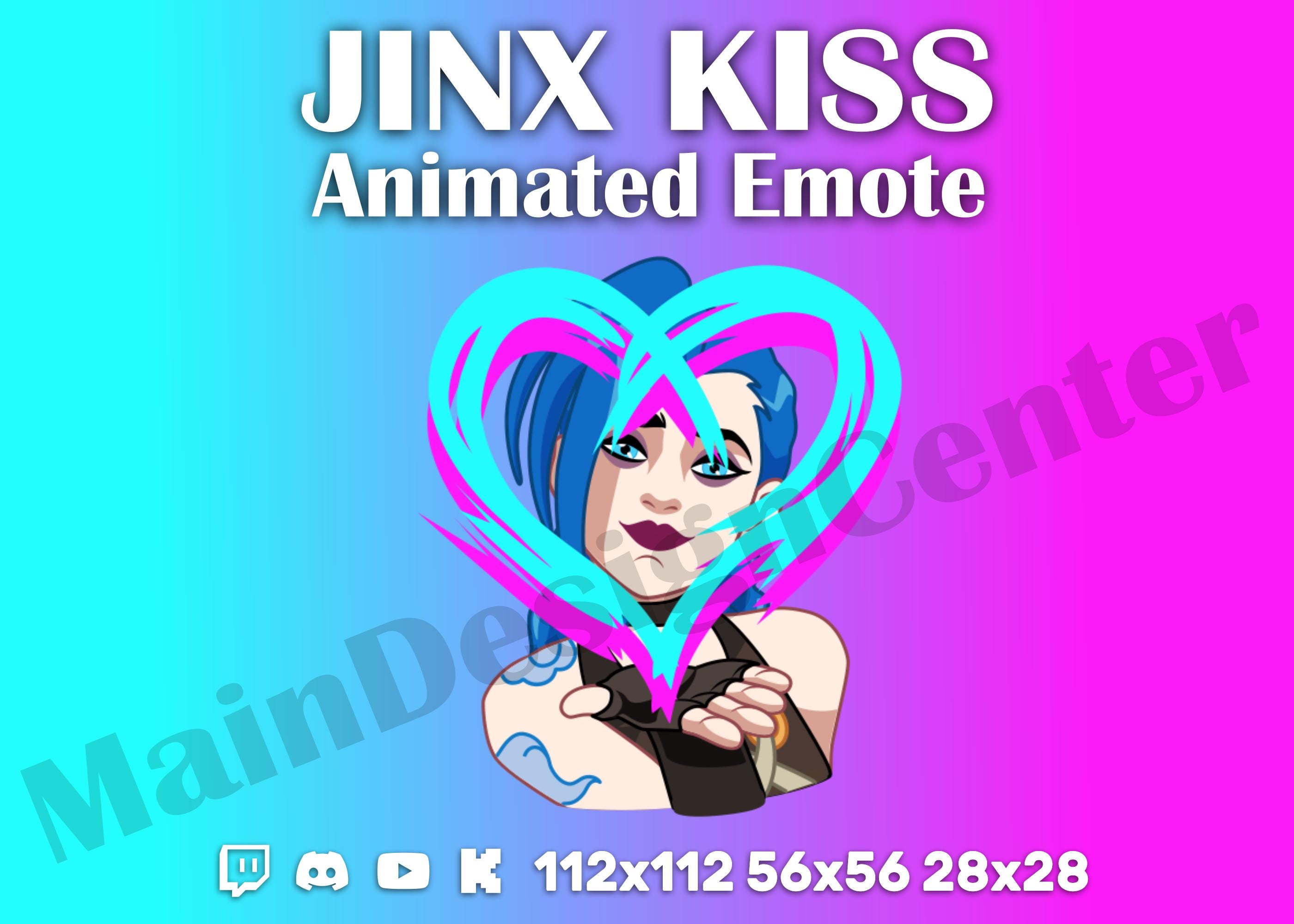Jinx Kiss Arcane Emote Animated Emotes Chat Anime Emoticon Discord ...