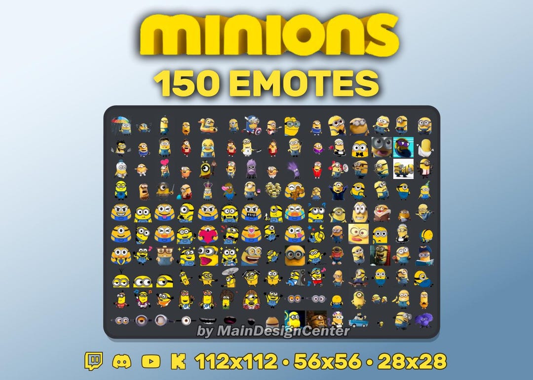 Minions Collection 150 Minion Emotes Animated and Static Chat Emoticons ...