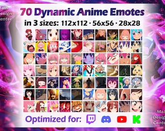 Anime Emotes · 70 Animated Emoji · Chat Reactions · Twitch, Discord ...