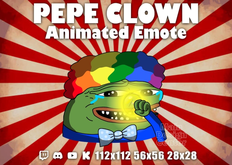 Pepe Clown · Animated Emote · GIF Chat Emoticon · Twitch, Discord ...