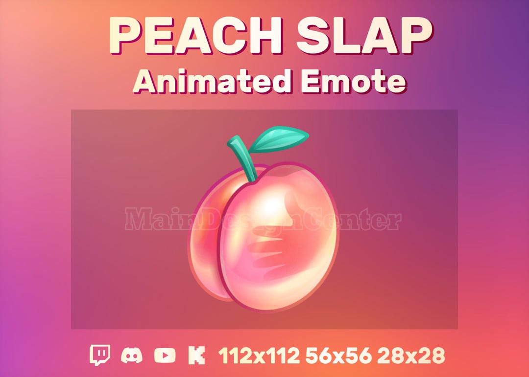 Peach Slap Fun and Playful Animated Emote GIF Chat Emoticon Twitch ...