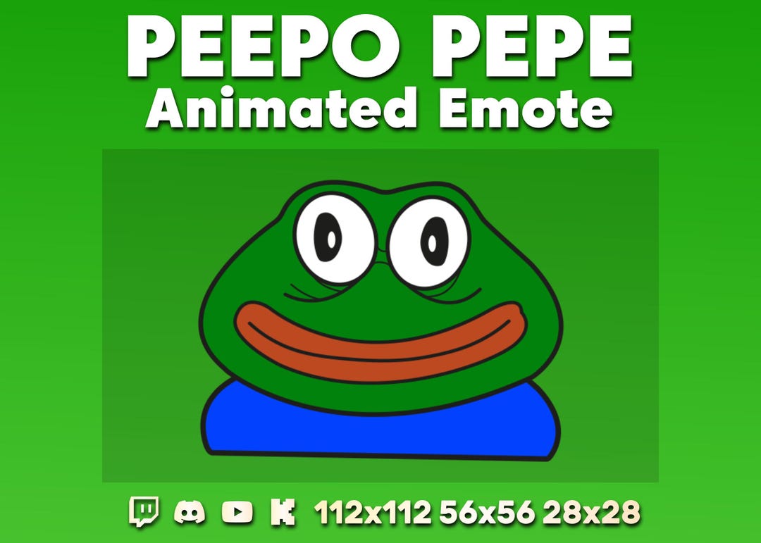Peepo Pepe · Meme Animated Emote · GIF Chat Emoticon · Twitch, Discord ...