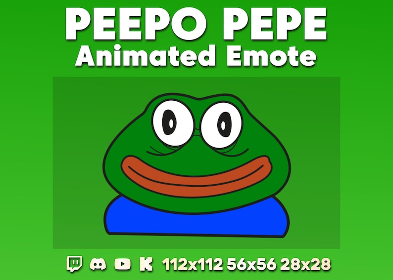 Peepo Pepe · Meme Animated Emote · GIF Chat Emoticon · Twitch, Discord ...