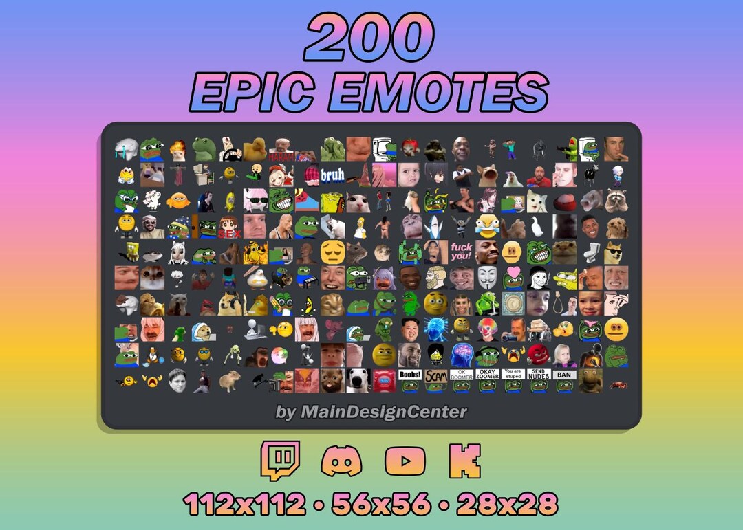 Epic Emotes Bundle · Animated and Static · Twitch, Discord, Youtube ...