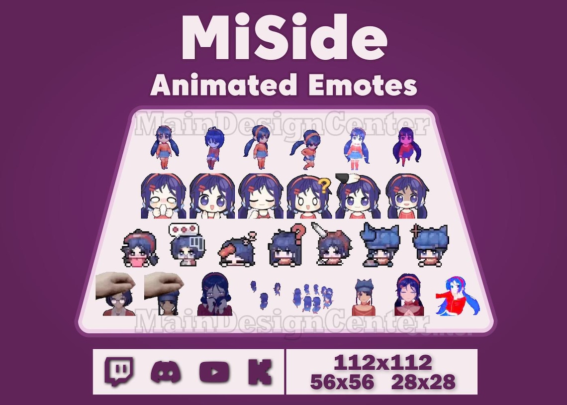 Miside Animated Emotes · Cute Mita · Anime Girl Emoticon · Twitch ...