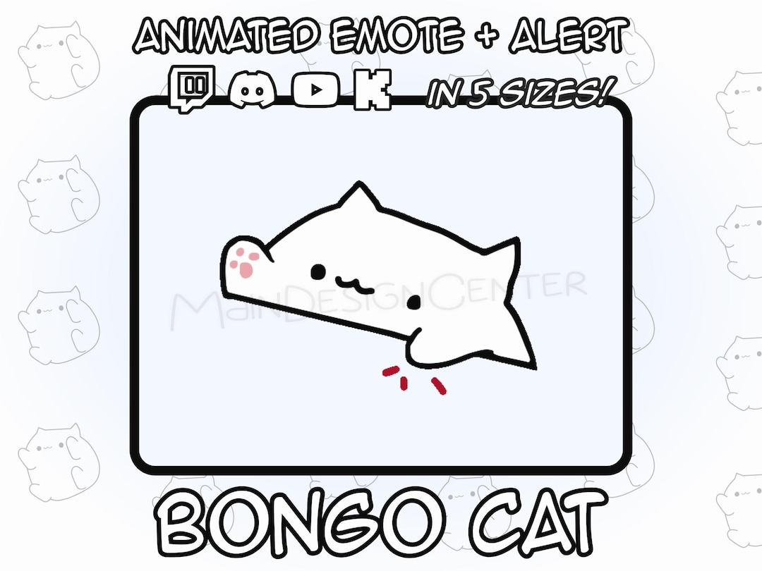 Bongo Cat Animated Emote · Funny Raid Emoji · Twitch, Discord, Kick ...