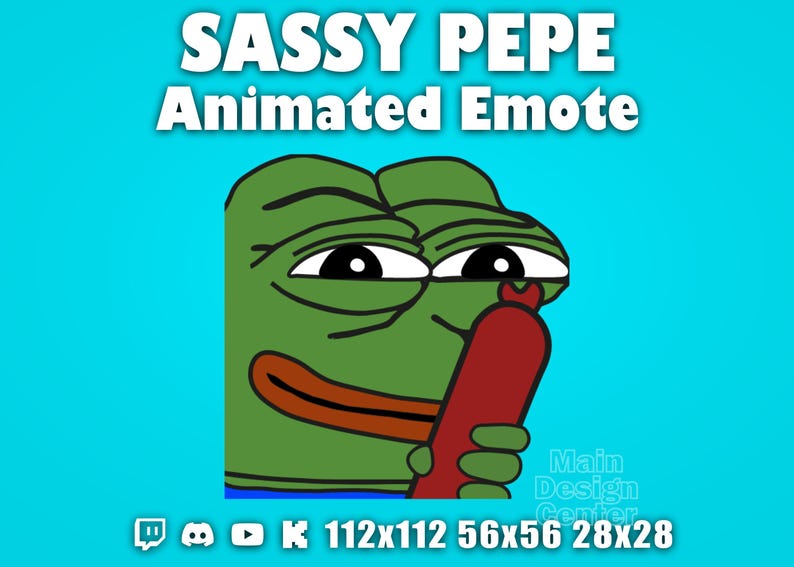 Sassy Pepe Meme Animated Emote GIF Chat Emoticon Twitch, Discord ...