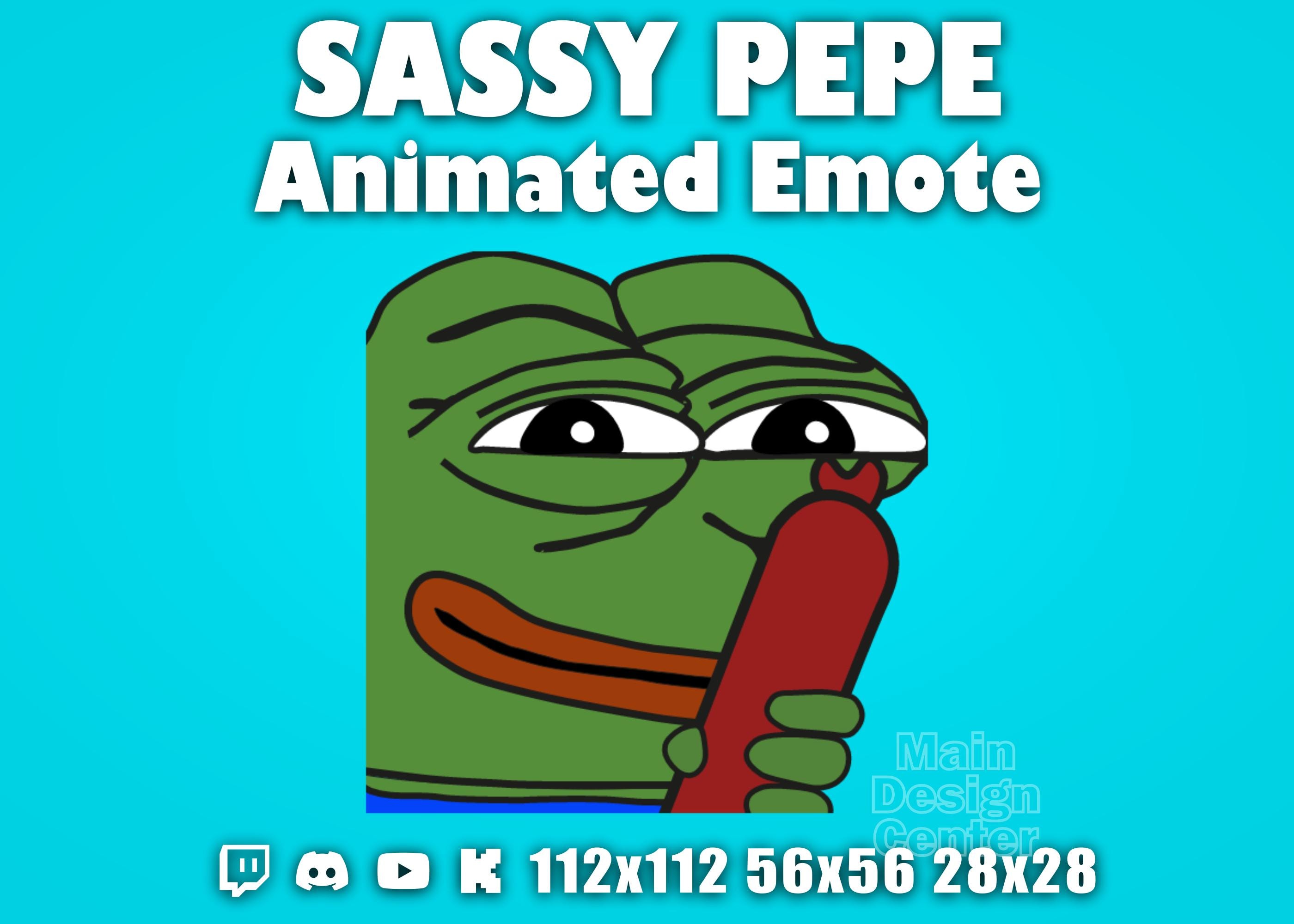 Sassy Pepe Meme Animated Emote GIF Chat Emoticon Twitch, Discord ...