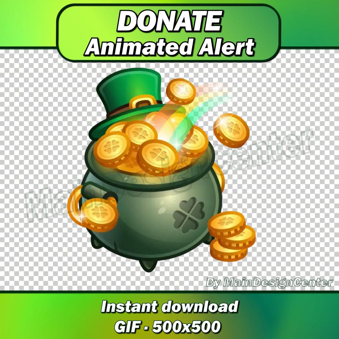 Donate Animated Overlay Follow Alert Celebration Stream Asset OBS ...
