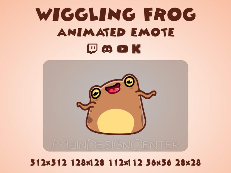 Wiggling Frog Animated Emote · Funny Emoji · Meme Animal Chat Reaction ...