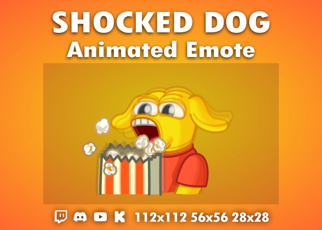 Shocked Dog · Meme Animated Emote · GIF Chat Emoticon · Twitch, Discord ...